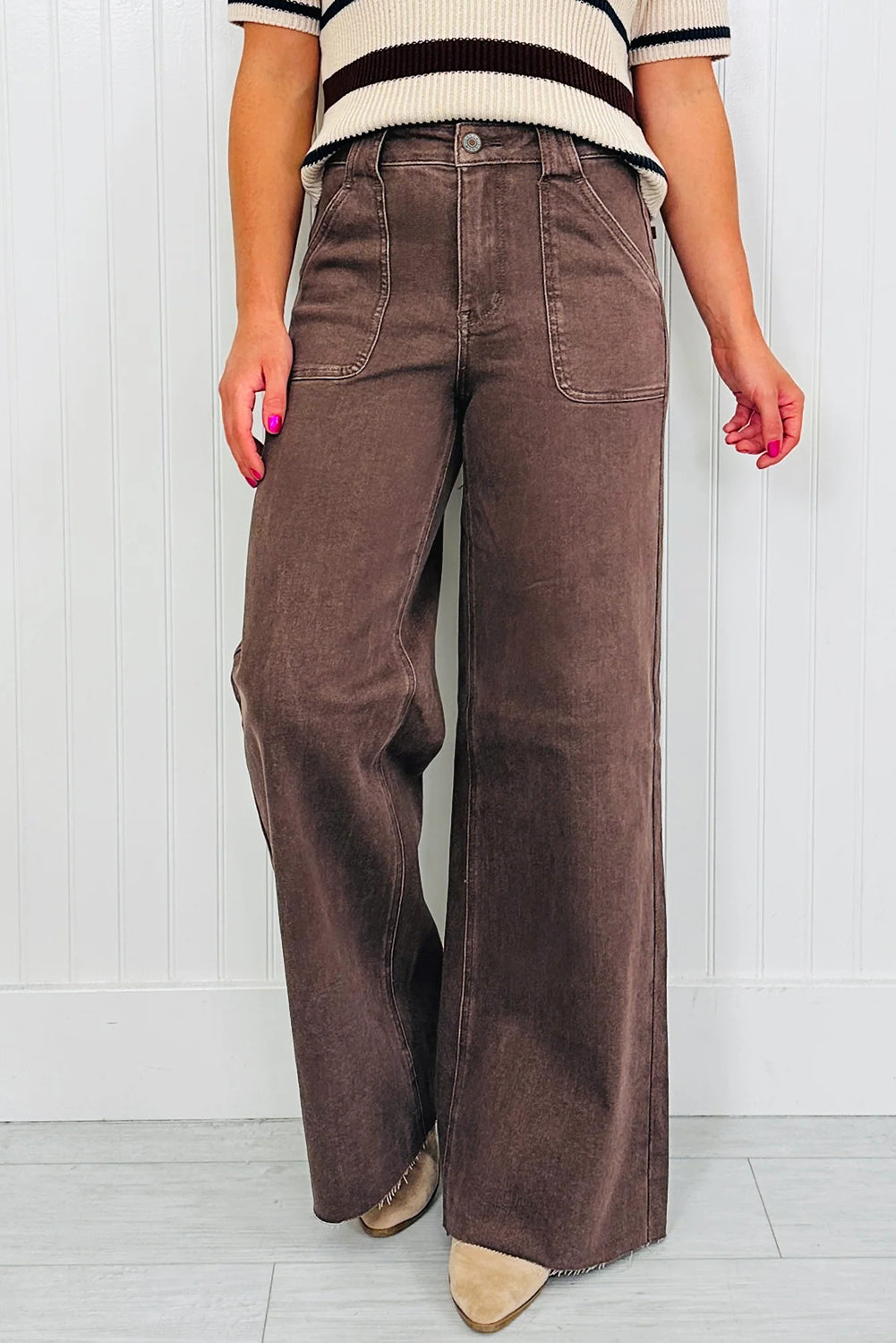 Elora Washed Patch Loose Jeans | Threaded Pear