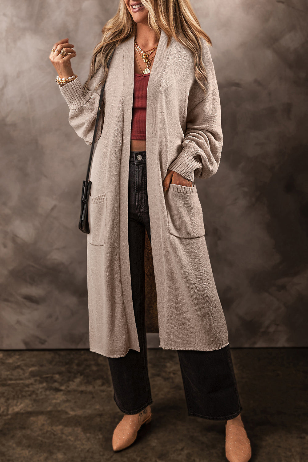 Daniela Pocket Long Knitted Cardigan | Threaded Pear