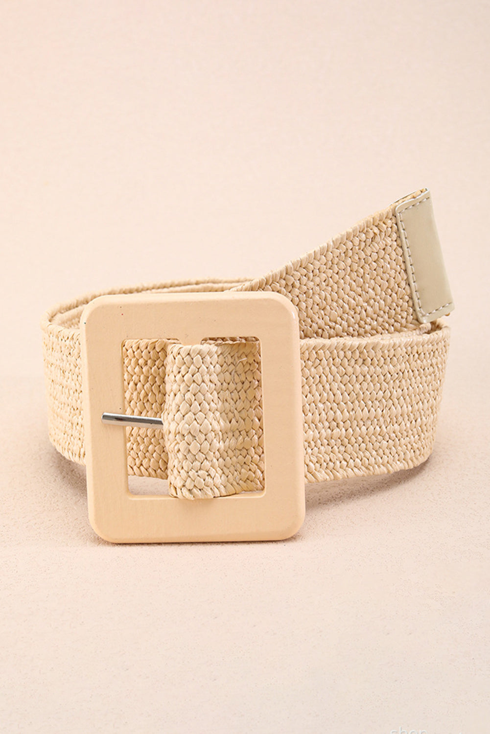 Bohemian Woven Square Buckle Wide Belt | Threaded Pear