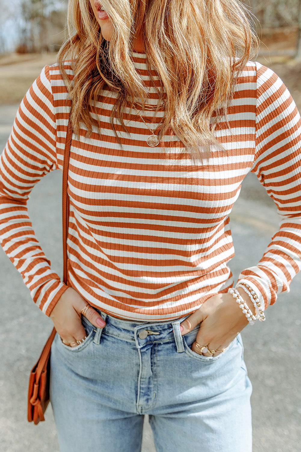 Mia Striped Long Sleeve Top | Threaded Pear