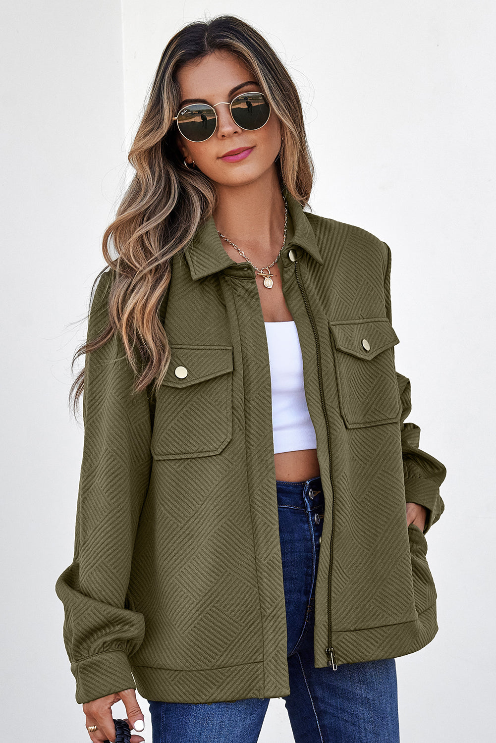 Remi Zip Up Flap Shirt | Threaded Pear