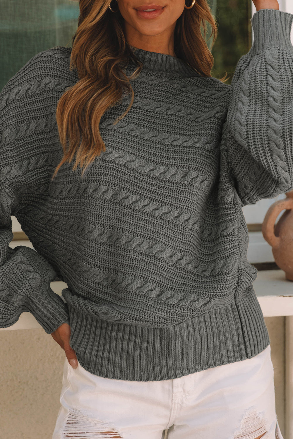 Raelynn Cable Knit Sweater | Threaded Pear